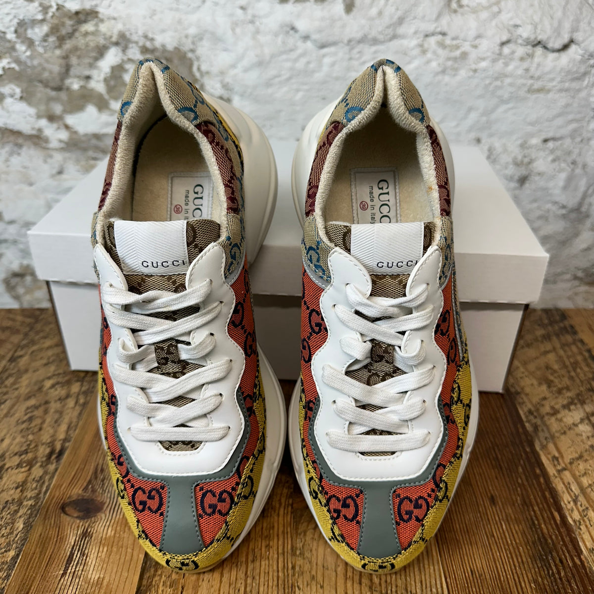 Gucci Rython Multicolor White Sneaker Sz 6.5 (39) No Box – The Gallery ...