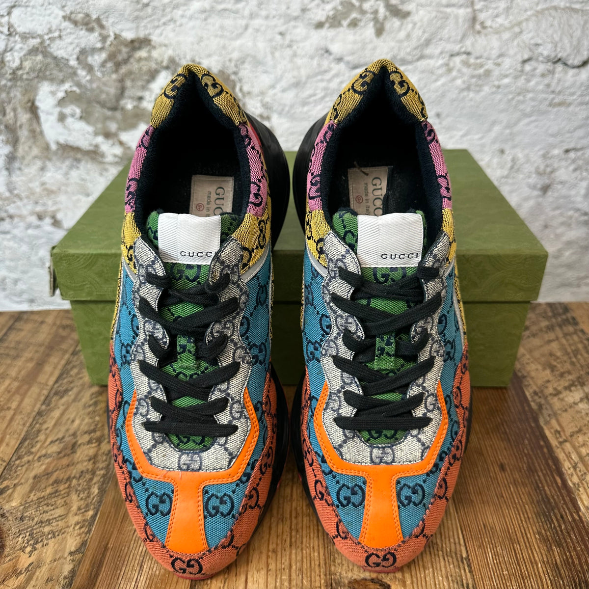 Gucci Rython Multicolor Black Sneaker Sz 9.5 – The Gallery Online