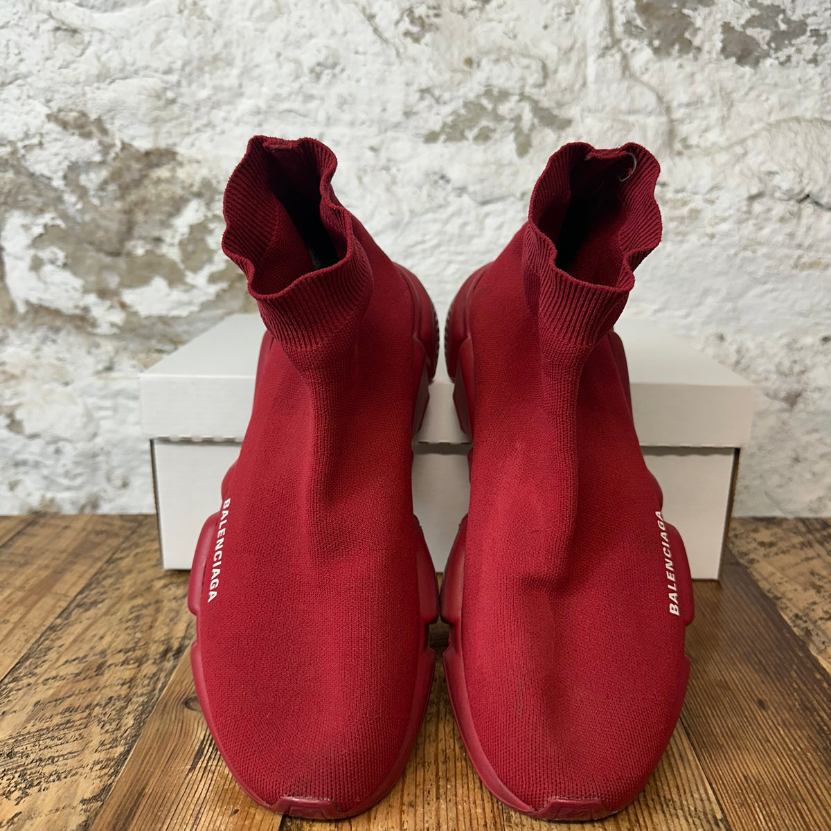 Balenciaga Sock Runner Maroon Sneaker Sz 10 (43) No Box – The Gallery ...